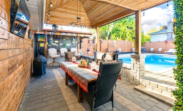 Zen Oasis: Pool, Koi-pond, Pool Table | 20 Min Yyz - Brampton