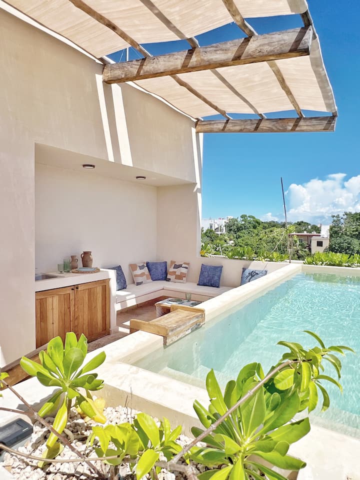New Luxury Design| Private Roof Top Pool|walkable - Tulum