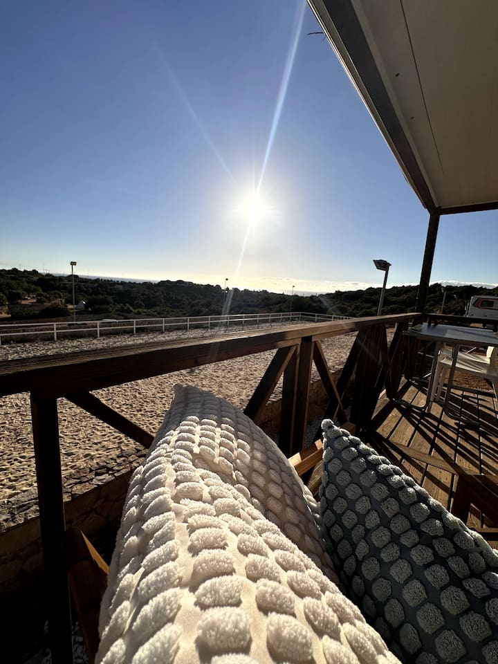 Tiny-house Lusitana Mit Ruhe, Meer & Pferden - Lagoa