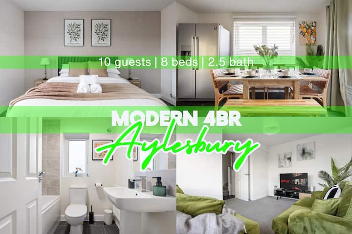 Modern 4br Home 10 Beds Family-friendly, Aylesbury - Aylesbury
