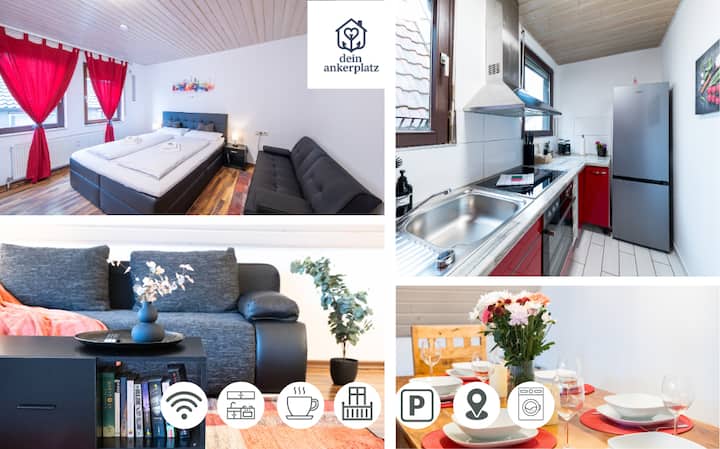 2-zimmer Apt • 4-5 Gäste • Balkon • Parkplatz - Aéroport de Stuttgart (STR)