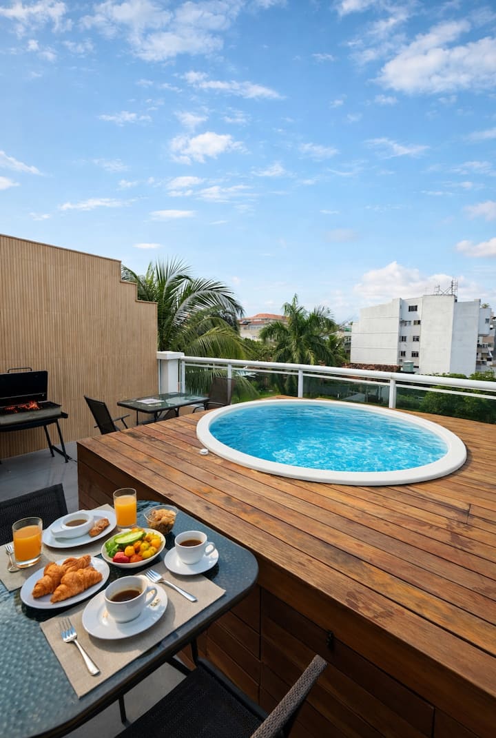 Cobertura Piscina Aquecida 2 Min Da Praia - Recreio