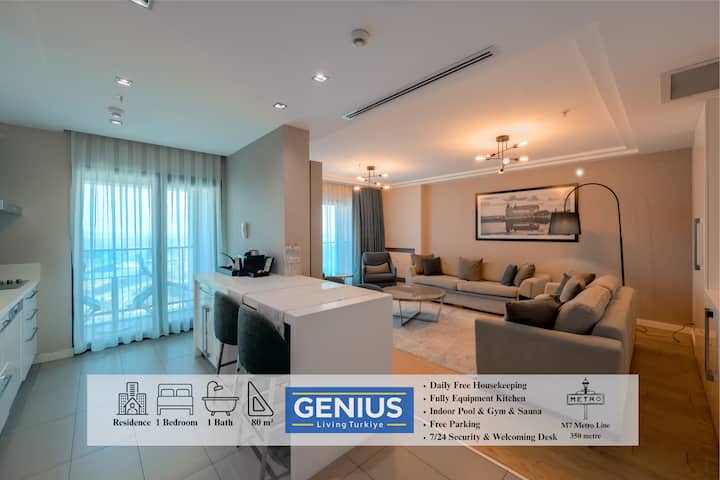 Chic & Spacious 1 Bedroom Residence W/ Balcony - Başakşehir