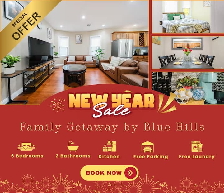 Cozy 6br Family Home Near Blue Hills •Free Parking - Boston, MA