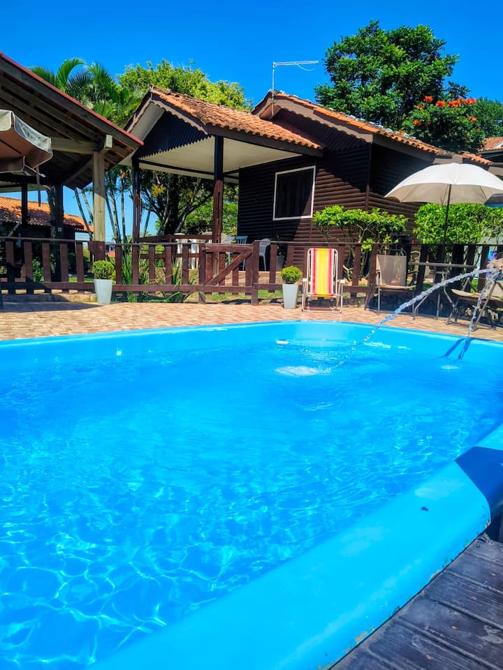 Chalé 1 Dormitório | Natureza, Paz E Piscina - Garopaba