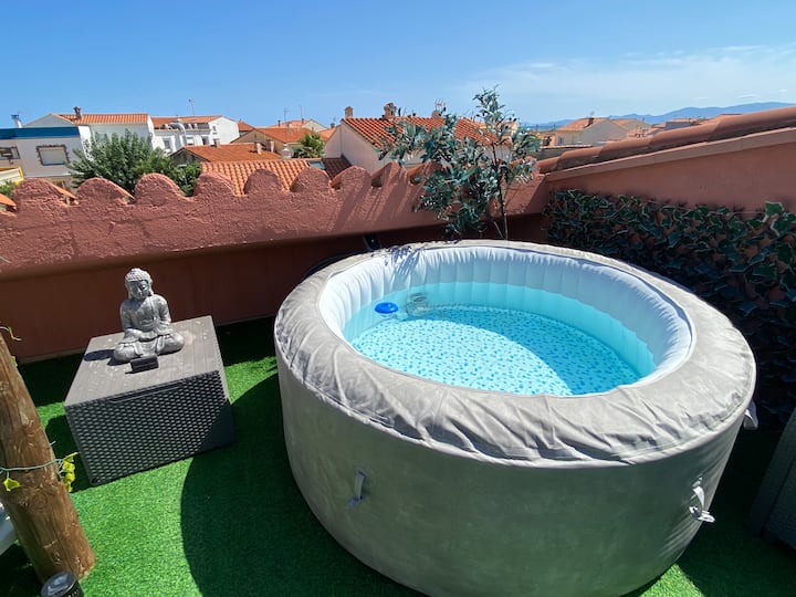 Maison Spa 12 Pers 3faces Premium Clim Parking - Le Barcarès