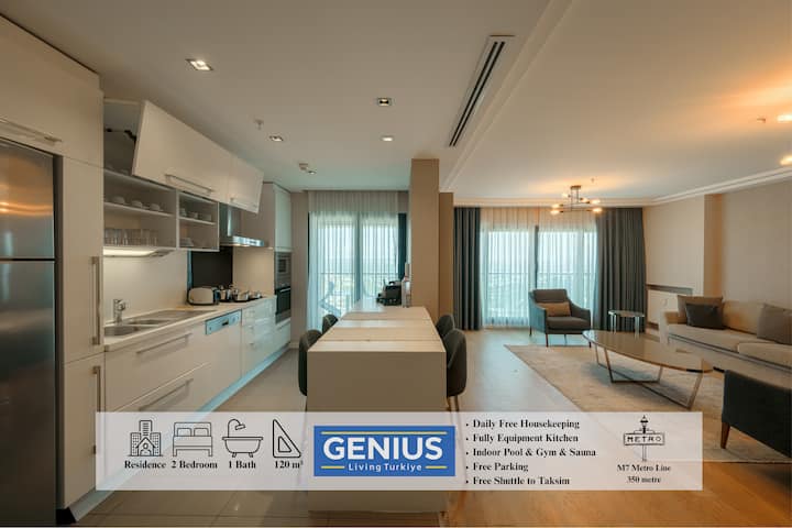 Modern 2 Bedroom Apartment | Pool & Spa & Shuttle - İstanbul