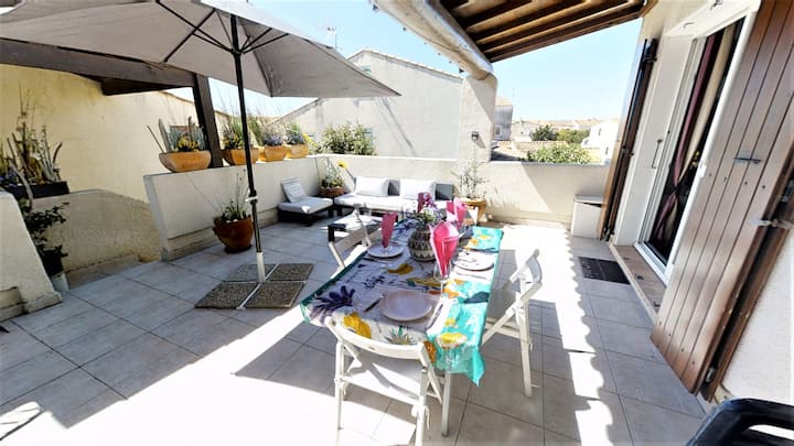 Duplex Climatisé, Piscine, Terrasse, Parking, Wifi - Saintes-Maries-de-la-Mer