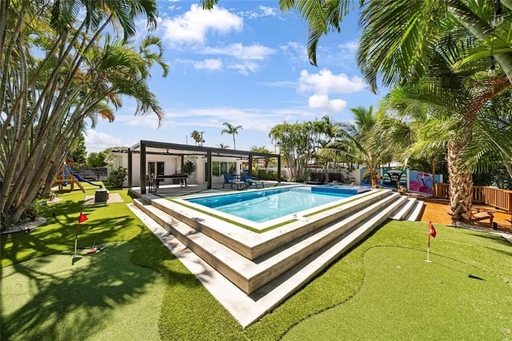 4br Lakefront Heated Pool -Jacuzzi -Basket -Sauna - Fort Lauderdale