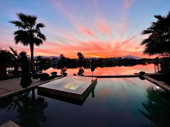 Lakefront Luxury Villa | Infinity Pool/ Fire Pits - Coachella, CA