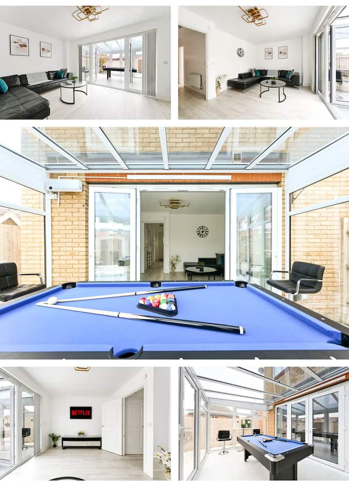 Lux Kent Retreat: 4bed, Sleeps 9, Parks X2, Games - Dartford