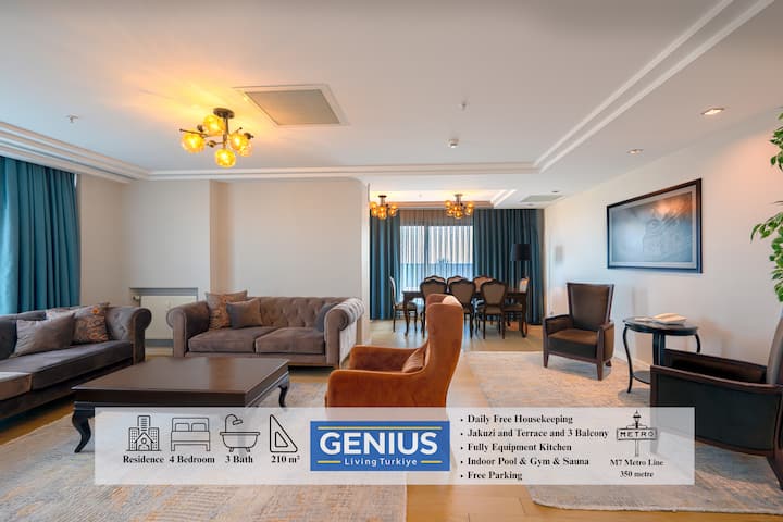 Royal 4 Bedroom Dublex Penthouse | Full Services. - İstanbul