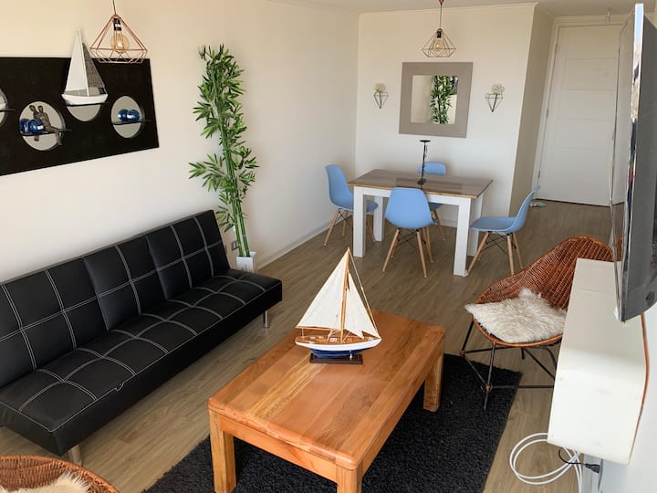 Departamento Amoblado, Cerca De Mall Y Playas. - Viña del Mar