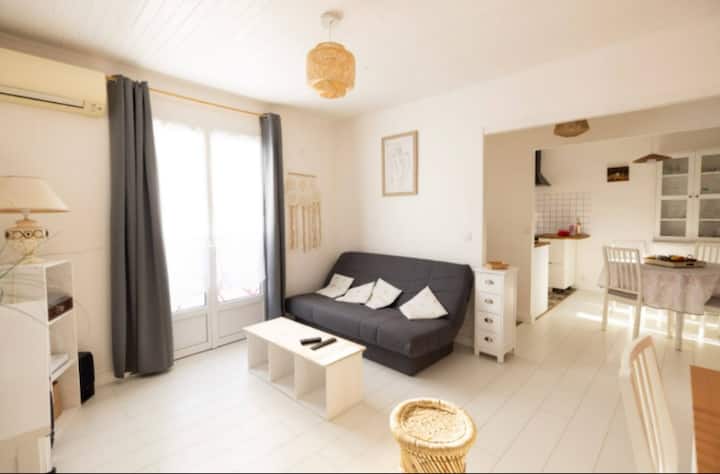 Maison De Village 4 Personnes Avec Jardin/clim - Carnon