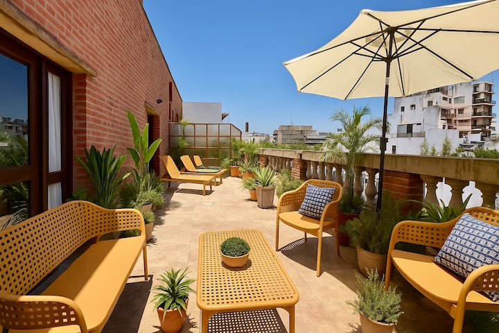 Rooftop Apt Private Terrace Pool Sauna & Security - Buenos Aires