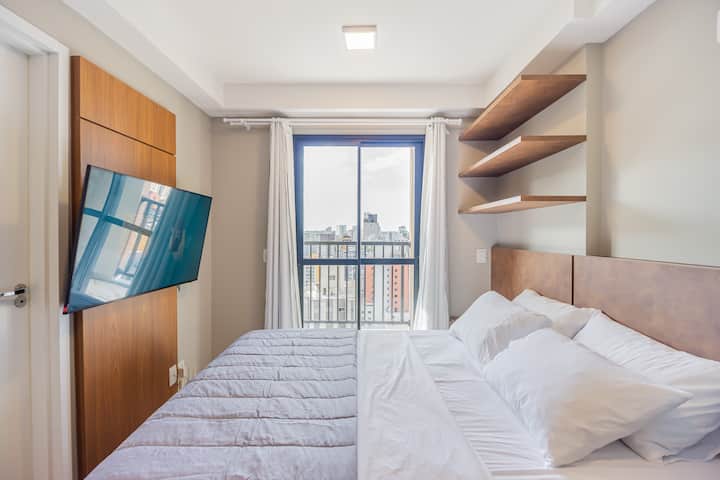 Centro | Charmoso Studio Com Piscina Aquecida - Curitiba