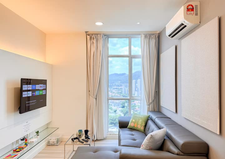 Bright Highfloor Family Home Washer & Free Parking - Penang