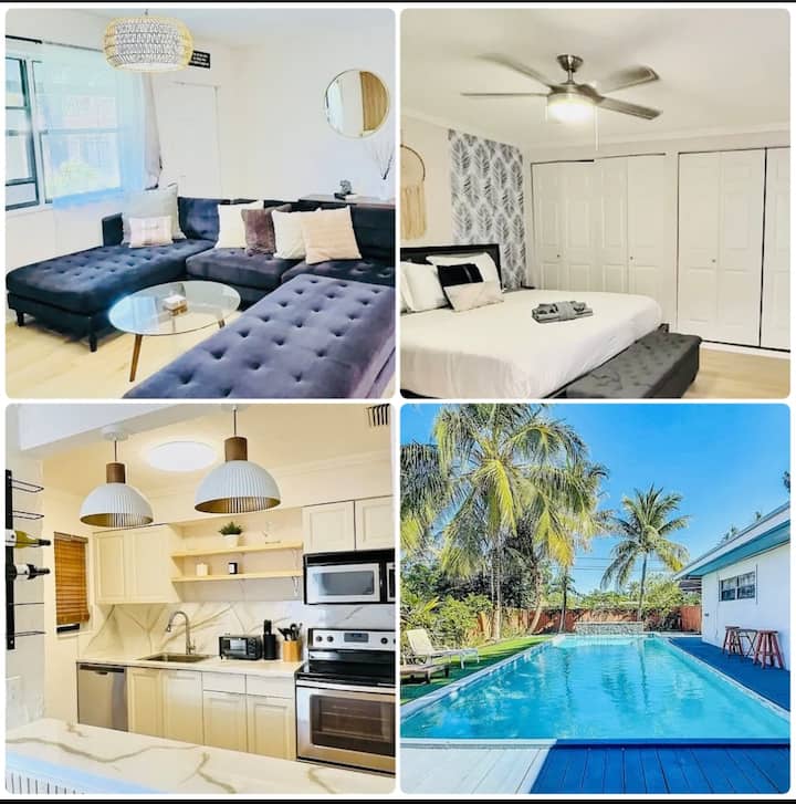 Modern Boho Duplex Escape +Games~pool~near Beach - Fort Lauderdale