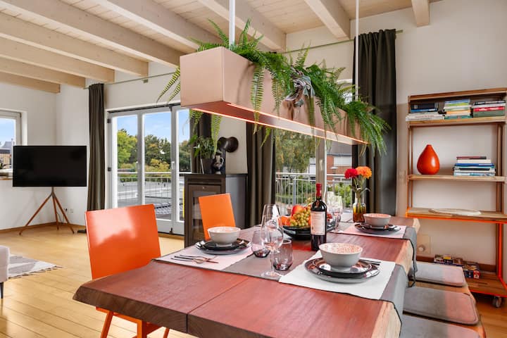 Svyvo Design Apartment | Parken, Küche & Kamin - Köln