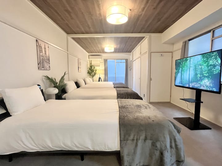 Dotonbori 4 Min/40㎡ Stylish Room/sleeps 5 - Osaka