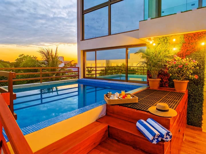 Amorous Escape | 500m Beach | King Bed Pool Gym Ac - Playa del Carmen