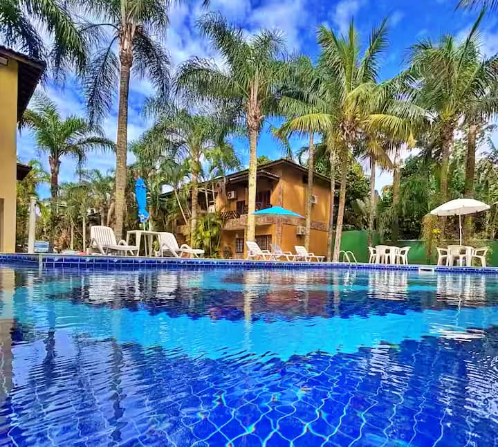 Sobrado C/ Piscina + Churrasqueira A 250m Da Praia - São Sebastião