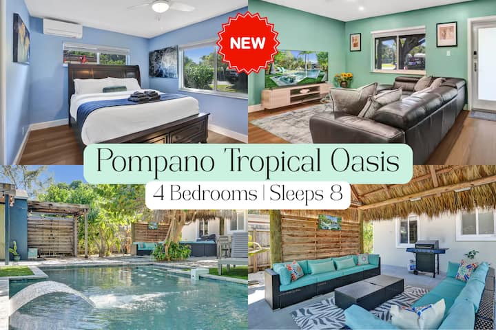 *New Tropical Oasis W/ Heated Pool & Tiki Hut - Pompano Beach, FL