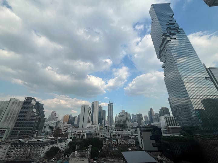 Sathorn高层公寓｜像素大厦城市景观｜bts Chongnonsi｜高速wi-fi - Bang Rak