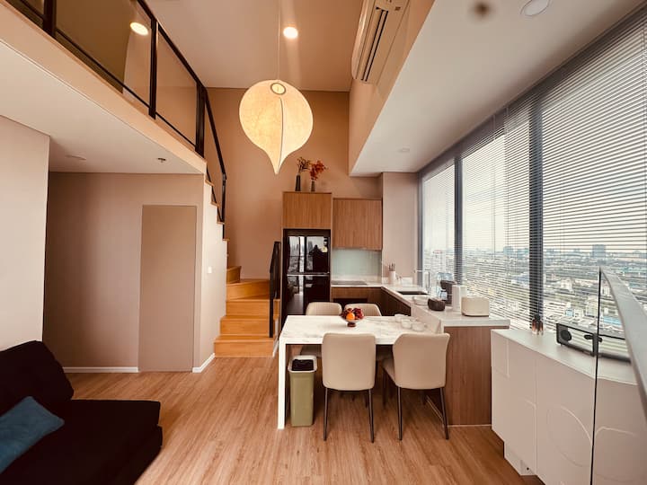 <17b>rama9 Duplex Condo/rca/bkk Hospital/max6ppl - Bangkok