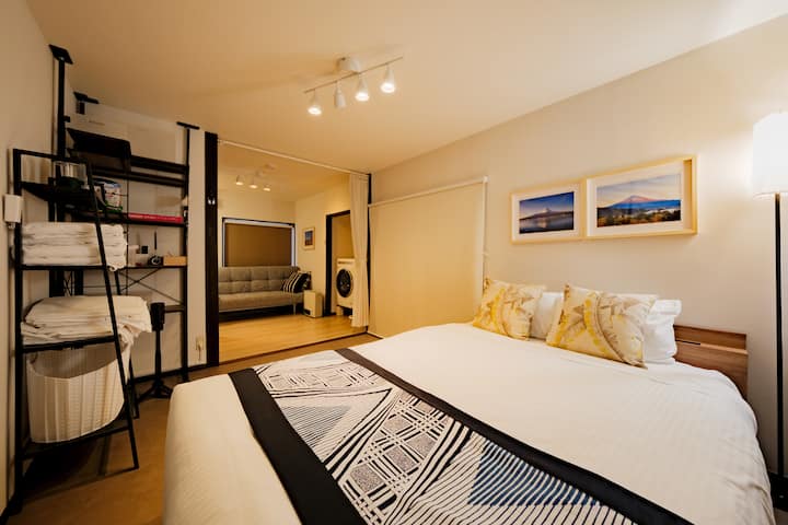 河口湖近く/家族＆ビジネスマンも楽しめる宿/富士山駅徒歩8分/新装一室貸切/24h駐車場あり - Mount Fuji