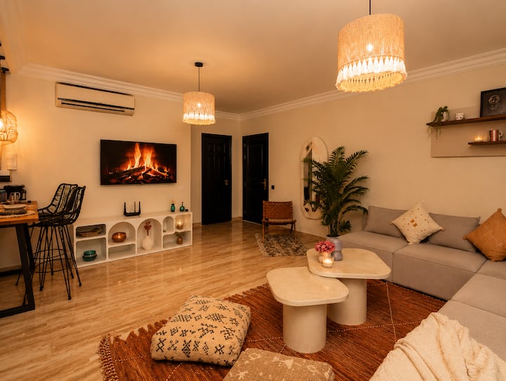 Riad-style |2br&balcony |Parking|guéliz - Marrakech