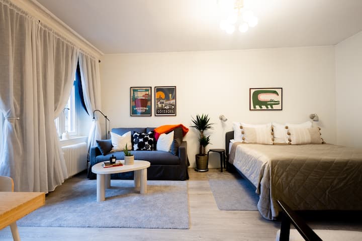 Scandi Calm In Haga | Bright Studio, King Bed - Göteborg