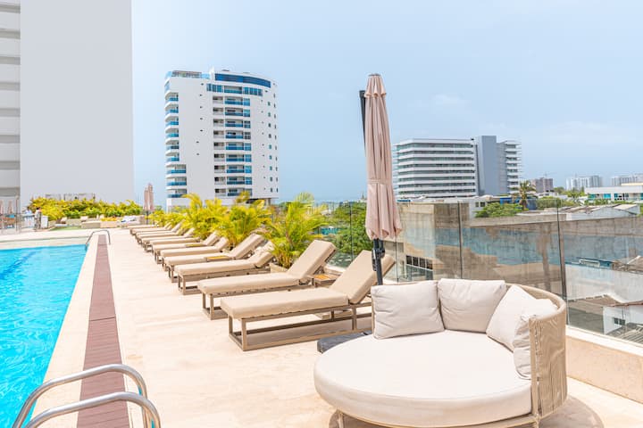 Loft Con Brisa Tropical Y Vista. Cartagena-beach - Cartagena