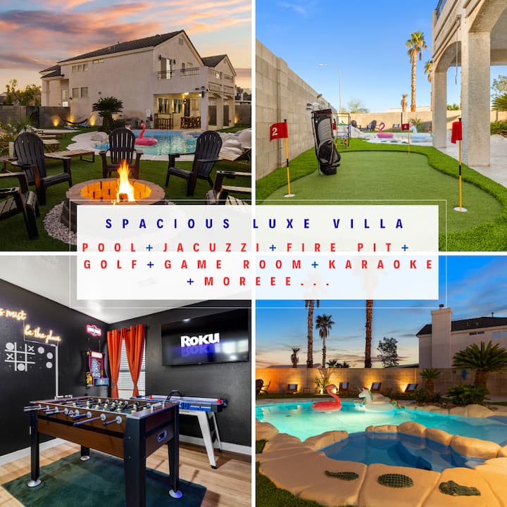 New! Luxevilla Pool/jacuzzi+game Room+karaoke+golf - Las Vegas, NV
