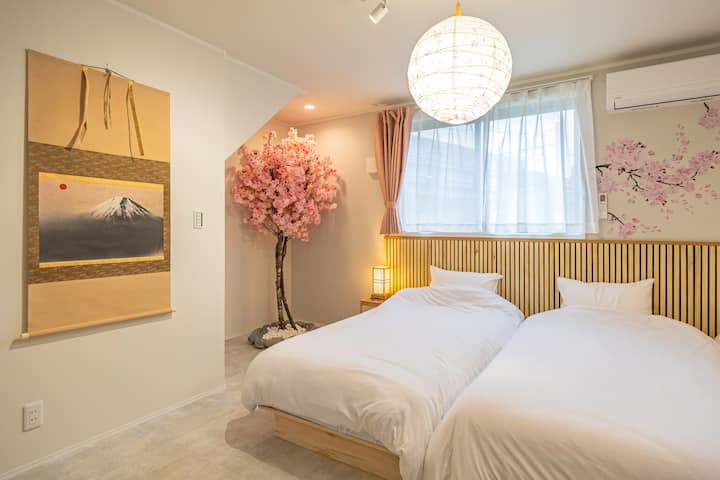 新築｜28㎡3名｜本物の桜の木｜ディズニー｜成田45分｜繁華街｜船橋駅歩7分｜sakura1#102 - Funabashi