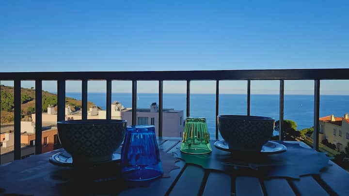 Grand T2 Vue Mer Et Montagne - Banyuls/mer. - Banyuls-sur-Mer