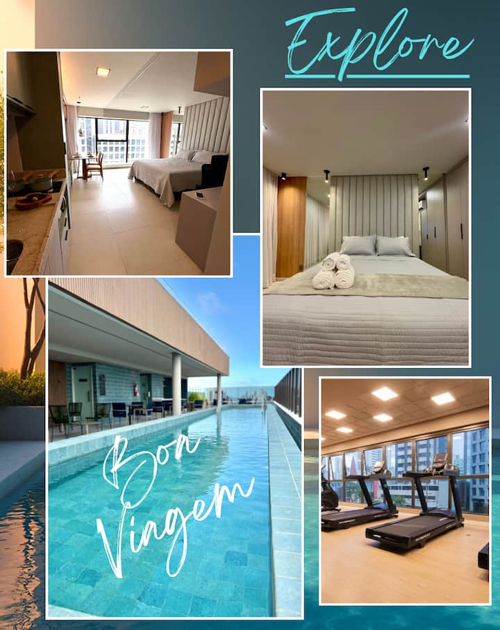 Flat Na Melhor Localização De Boa Viagem + Rooftop - Brazil