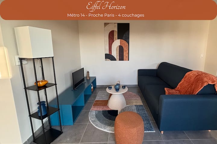 Eiffel Horizon – 2 Pièces Contemporain, Métro 14 - Gentilly