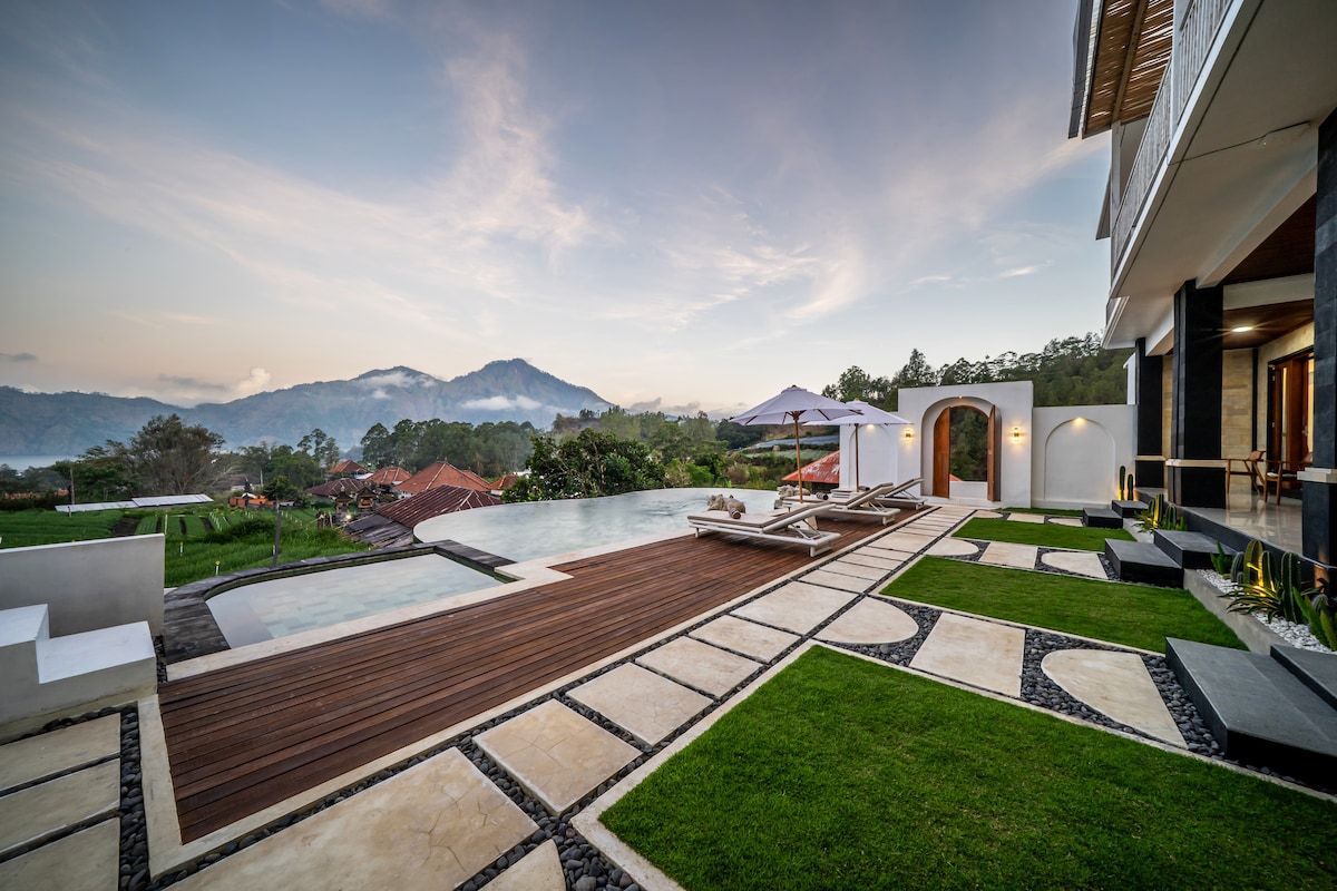 Vista romántica a la montaña con vista al amanecer - Casas de huéspedes ...
