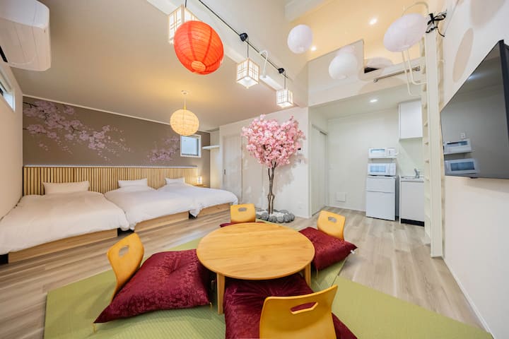 新築|Sakura2#202|船橋駅徒歩7分|繁華街|ディズニー|幕張メッセ|成田45分|35㎡4名 - Funabashi