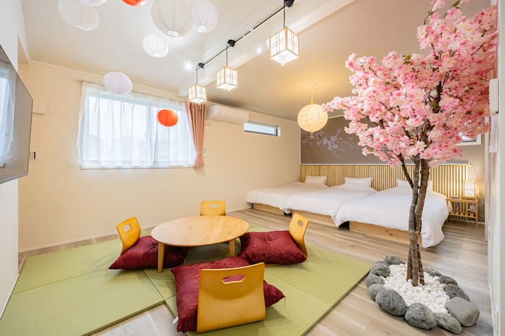 新築｜35㎡4名｜sakura2#202｜満開桜で花見｜船橋駅歩7分｜繁華街｜ディズニー｜成田45分 - 船橋市