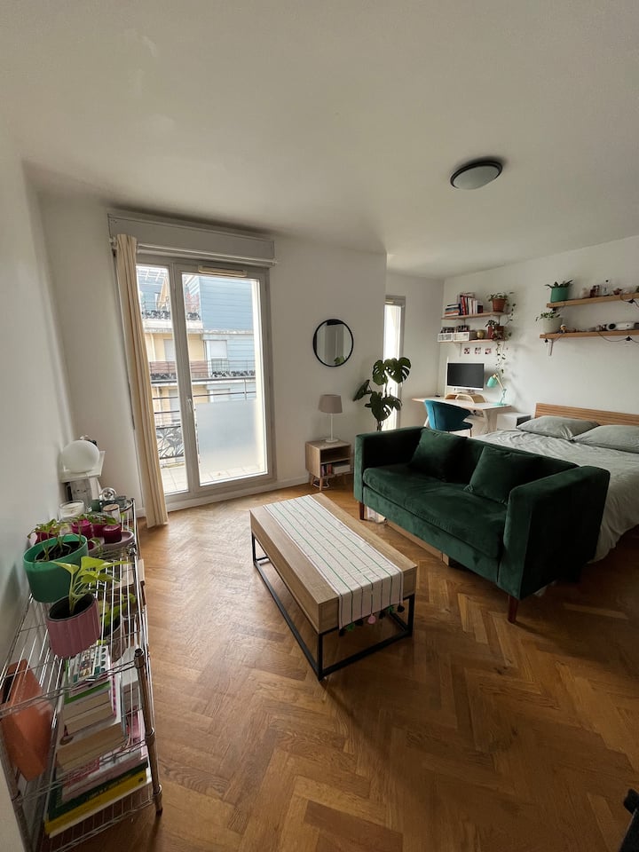 Studio à Buttes-chaumont, Balcon & Vidéoprojecteur - Paris