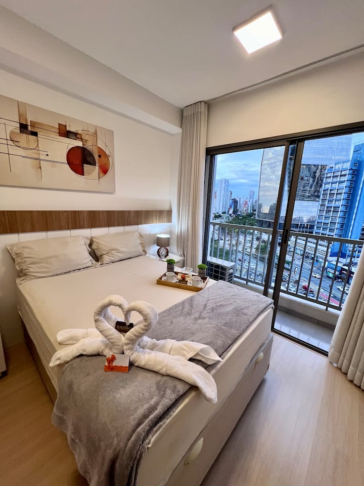 Studio Premium C/ Piscina | 2 Min Metro Faria Lima - São Paulo