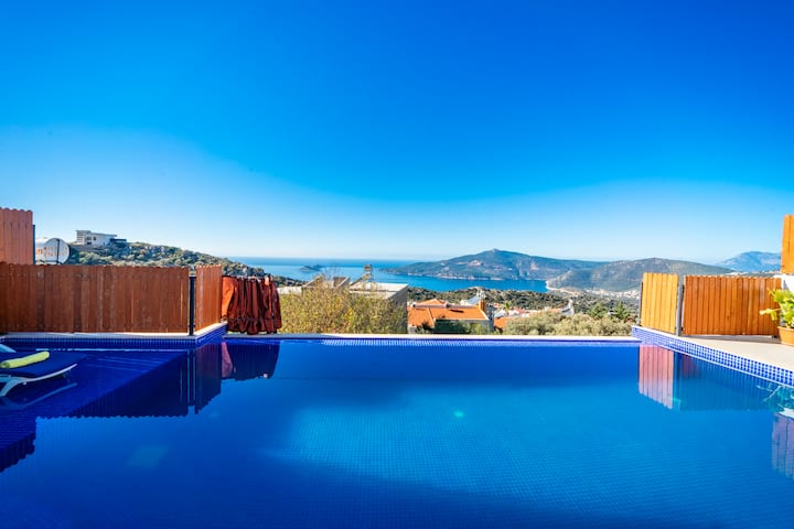 Deniz Manzaralı Kapalı ıSıtmalı Havuzlu Villa 2146 - Kalkan