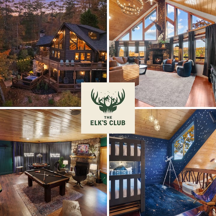 The Elk's Club | Views, Firepit, Hot Tub & Game Rm - Blue Ridge, GA