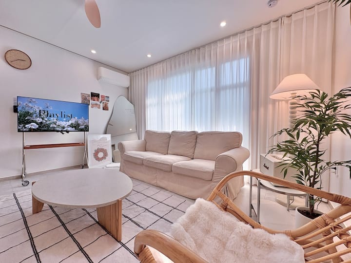 #신규특가#광안역5분/단독테라스/무료주차/퀸침대4/방3/10인/짐보관/광안리여행/드론쇼 - Busan