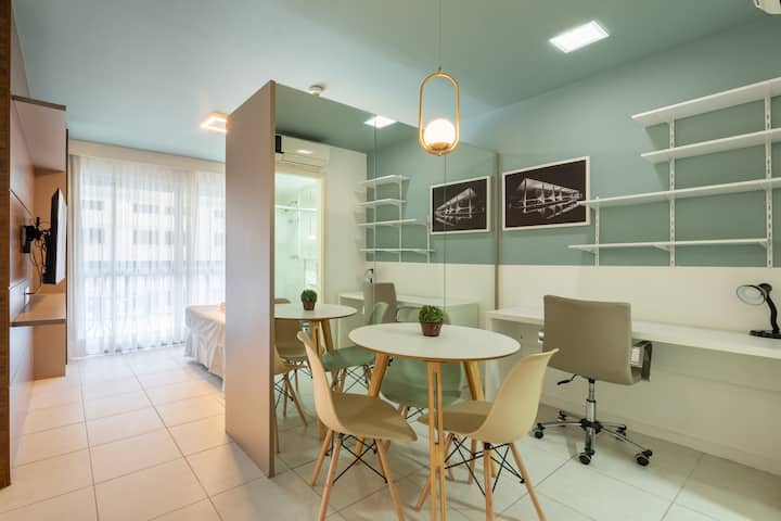 Flat Prox. Esplanada, Wi-fi, Garagem, Piscina - Brasilia