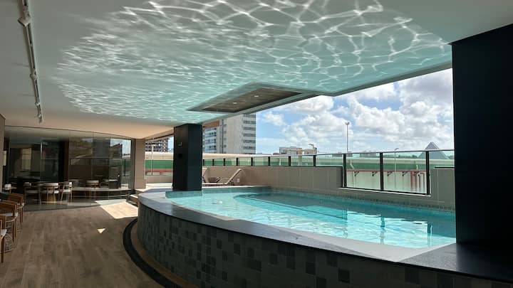 Apê Vista-mar 3 Min Da Praia C Academia+coworking - Maceió