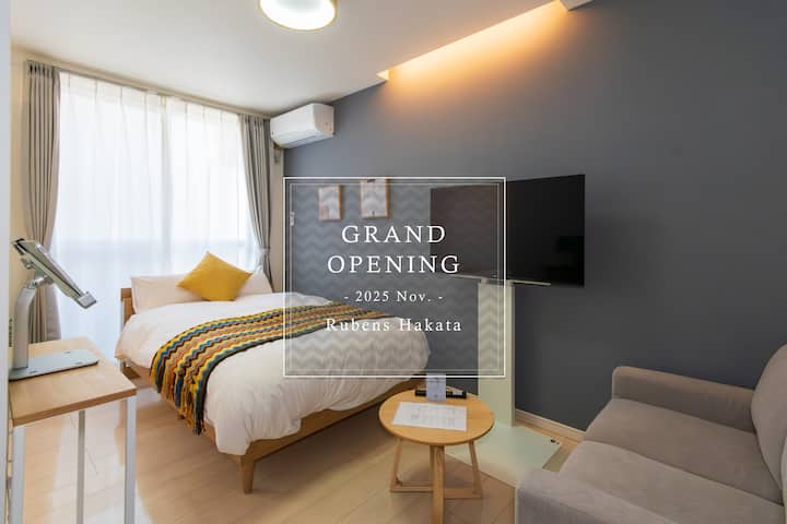 【ルーベンス博多】ツインルーム　ダブルベッド2台　キッチン付　禁煙 - Fukuoka