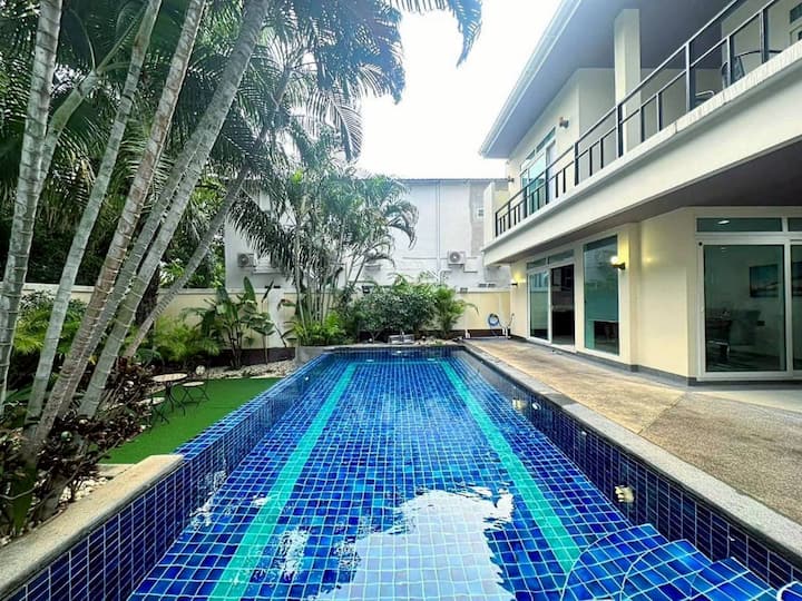 트로피카나 단독 4베드룸 5욕실 수영장 빌라｜열대 정원｜중천 해변 야시장 근처｜무료 주차 - Tailandia